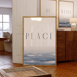 Peace Be Still Set of 3 Ocean Art Printable Wall Art | Digital Download ...
