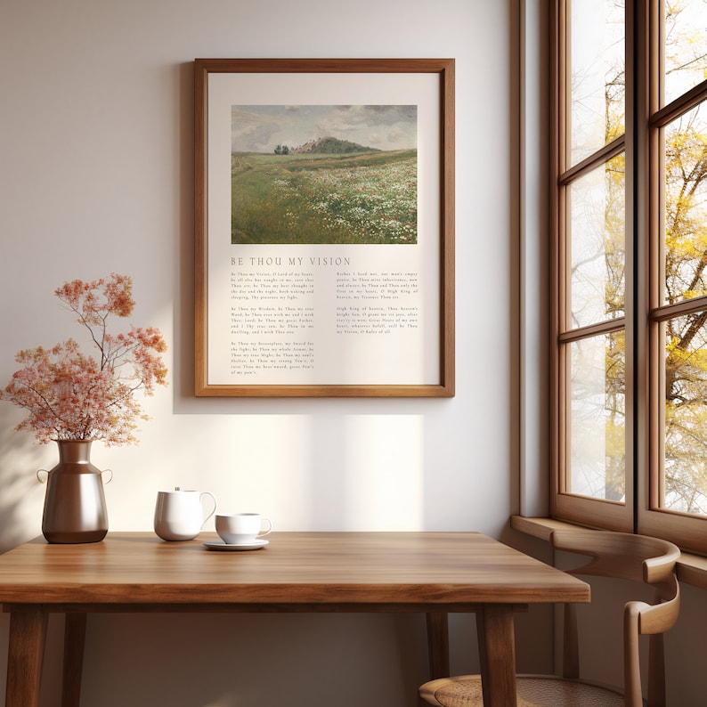 Be Thou My Vision Vintage Hymn Poster for Christian Home Decor, Printed ...