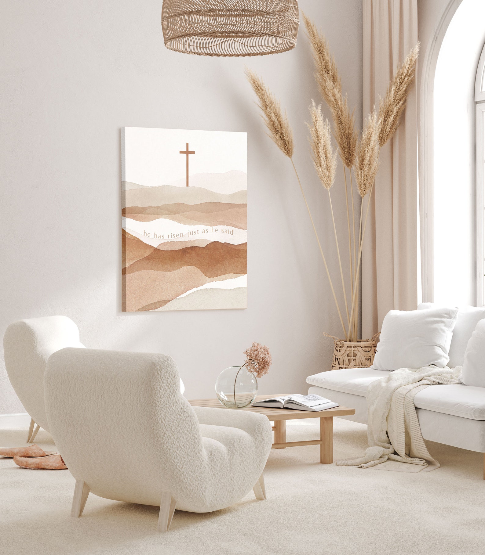 He Has Risen Poster | Printed & Shipped | Modern Scripture Décor ...