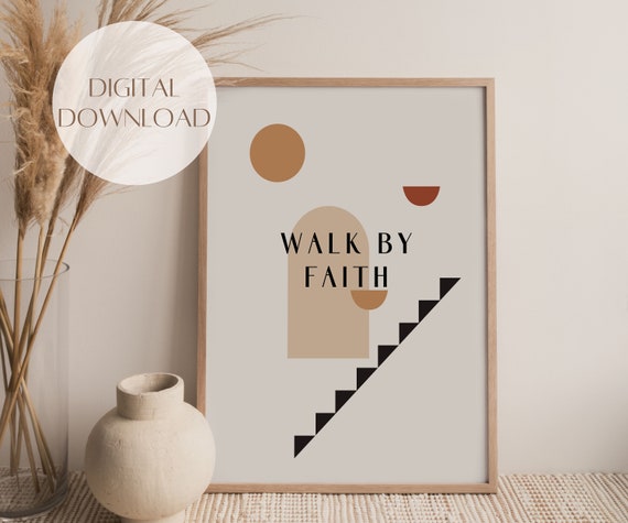 Walk by Faith Digital Download Modern Scripture Decor - Etsy