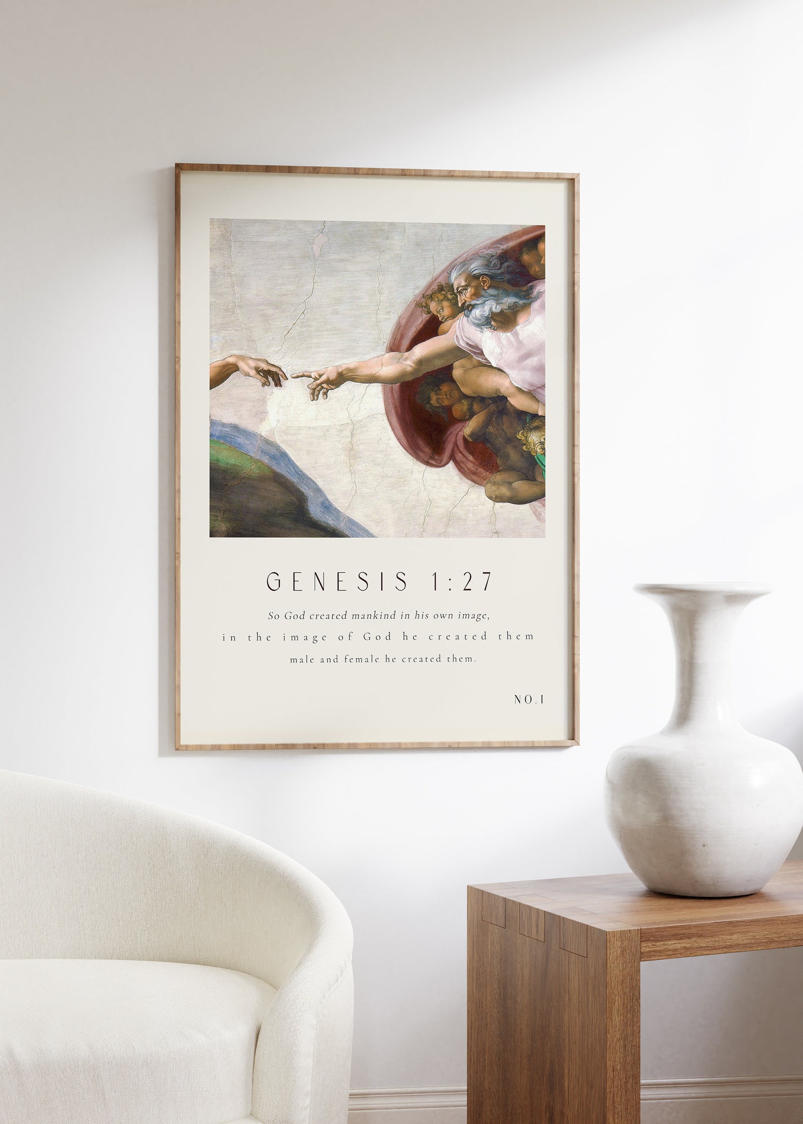 Genesis 1:27 the Creation of Man Poster Digital Download Monet Modern ...