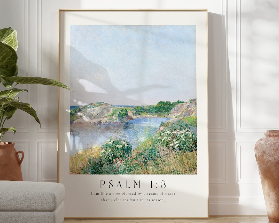 Psalm 1:3 A Tree Planted by Rivers of Water Poster, Bible Verse Prints ...