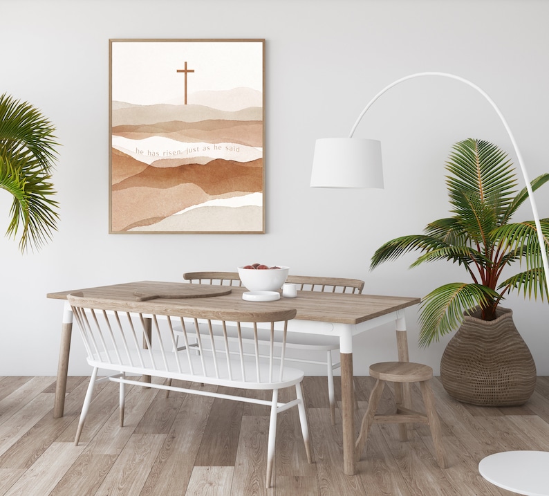 He Has Risen Poster | Printed & Shipped | Modern Scripture Décor ...