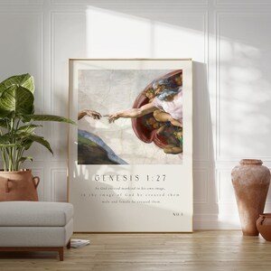 Genesis 1:27 the Creation of Man Poster | Digital Download | Monet ...
