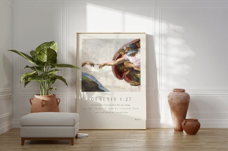 Genesis 1:27 the Creation of Man Poster Digital Download - Etsy