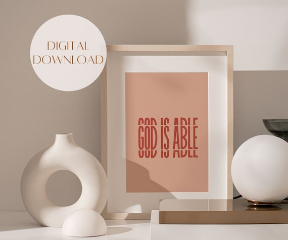 God is Able Digital Download Modern Scripture Decor | Etsy