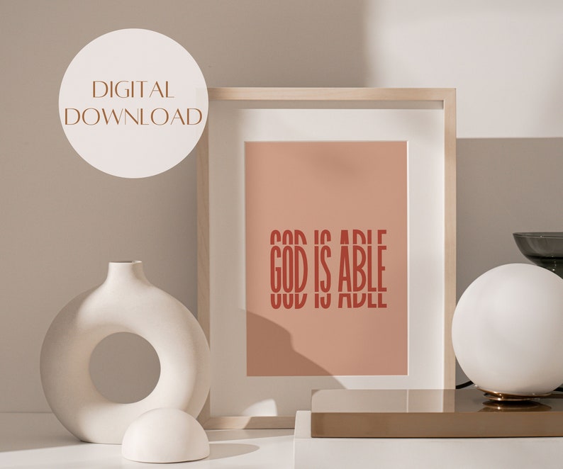 God is Able Digital Download Modern Scripture Decor - Etsy