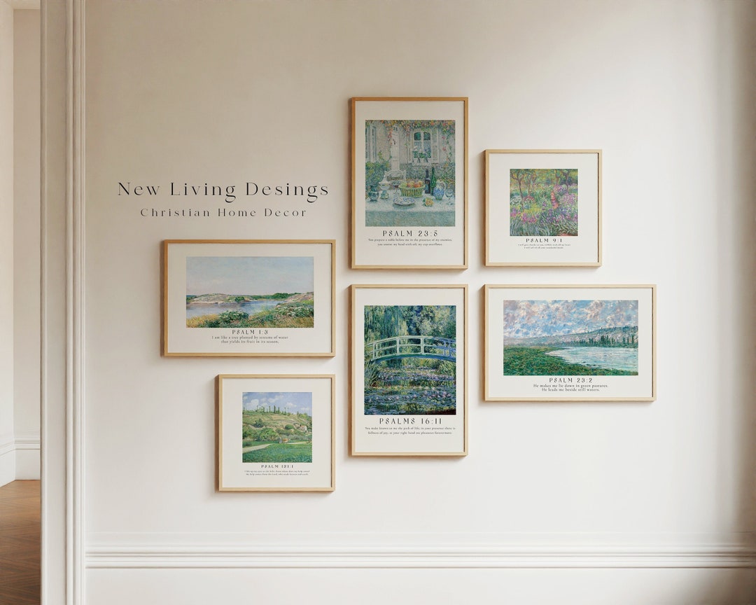 Psalm Christian Gallery Set of Six, Vintage Bible Verse Printable ...