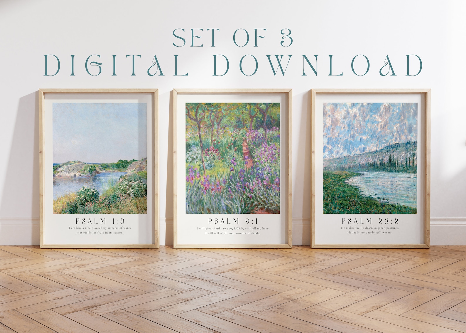 Set of 3 Psalm Collection Printable Wall Art Digital - Etsy