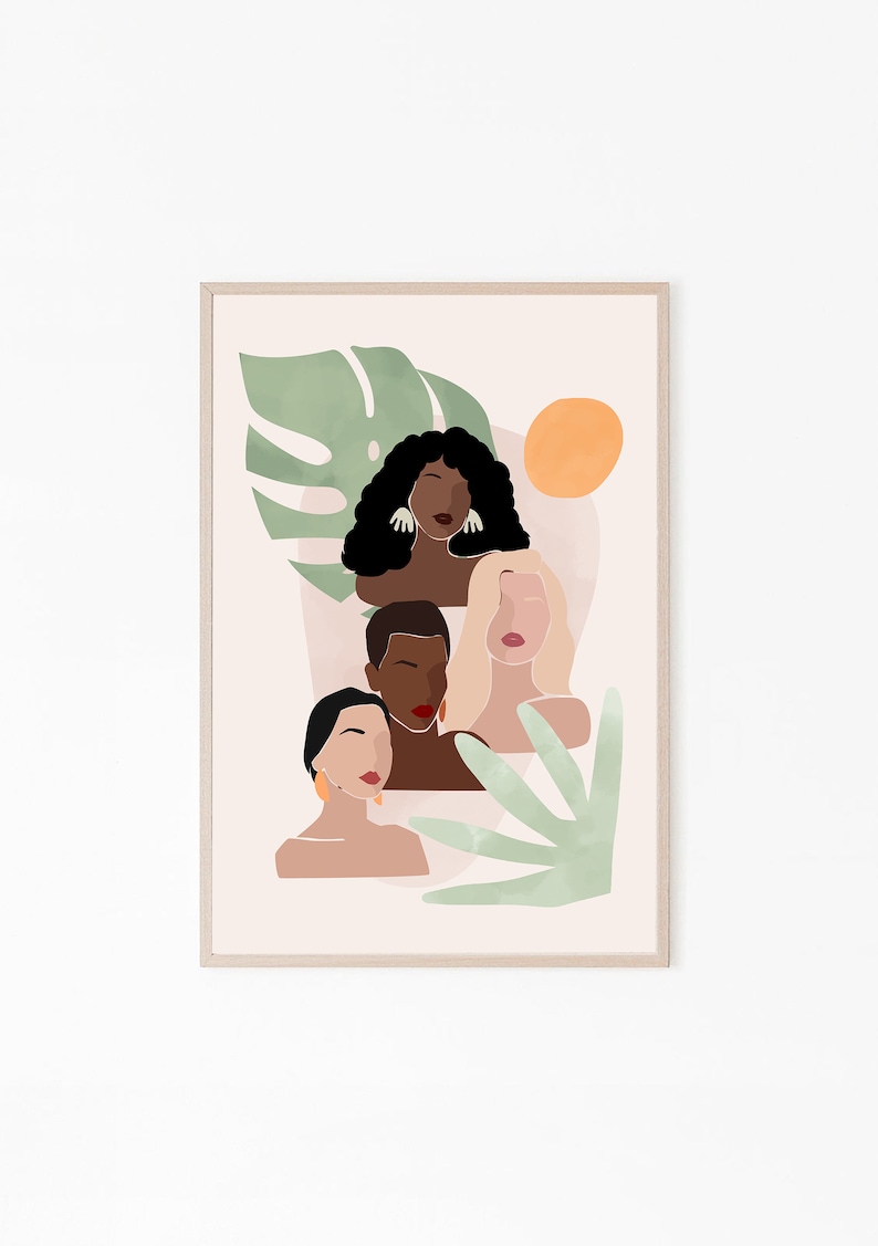 Female Christian Wall Art Unity Digital Download Modern | Etsy