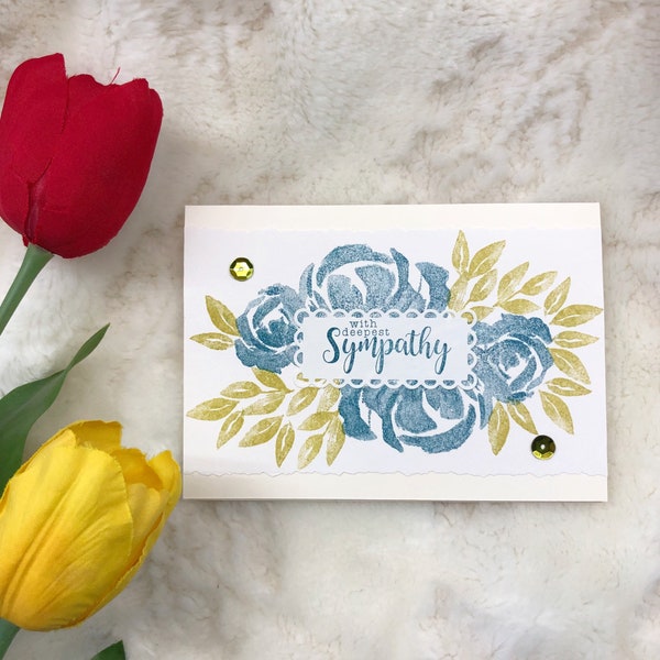 Blue Flowers Sympathy Card - Etsy