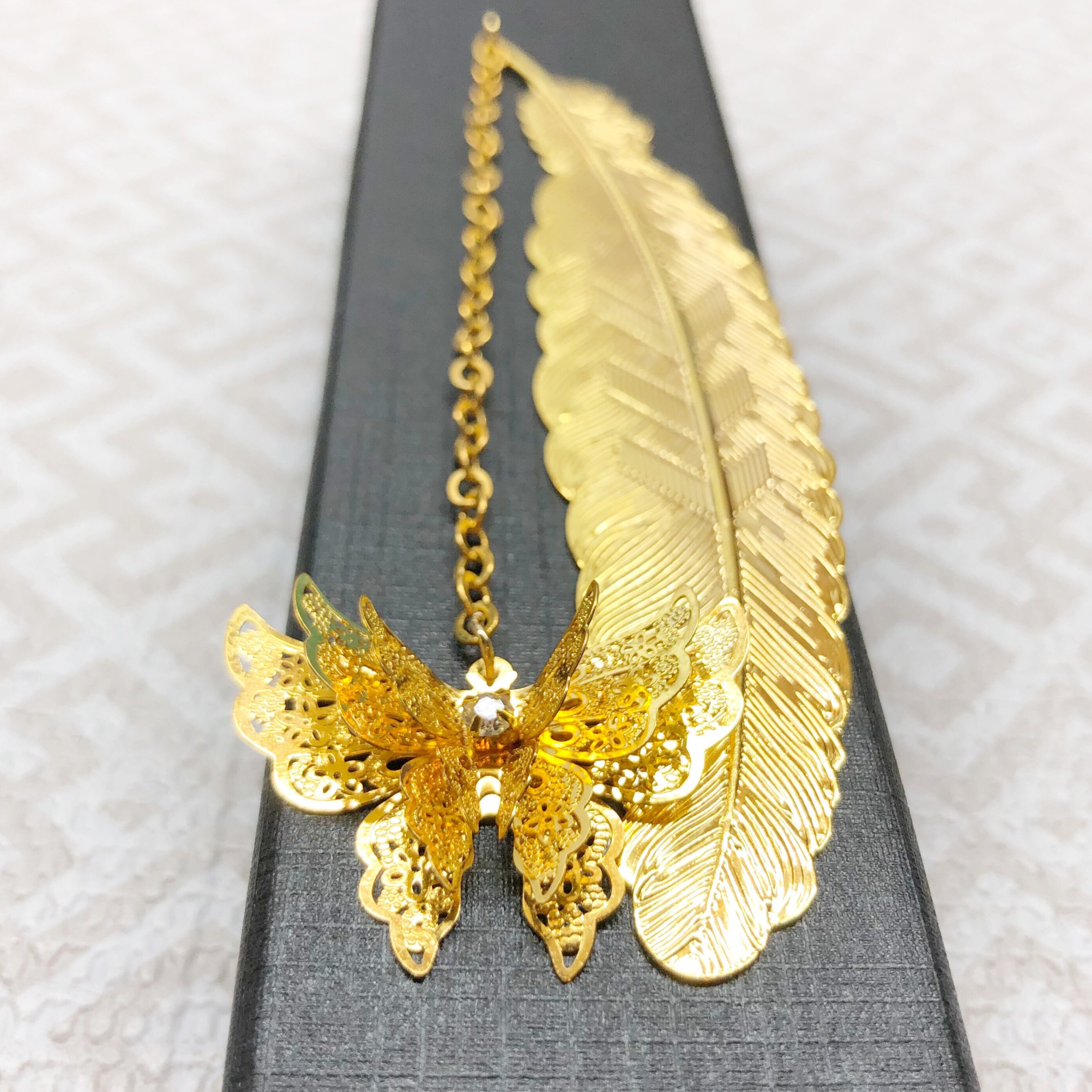 Gold Feather Bookmark Butterfly Bookmark Metal Bookmark | Etsy Canada