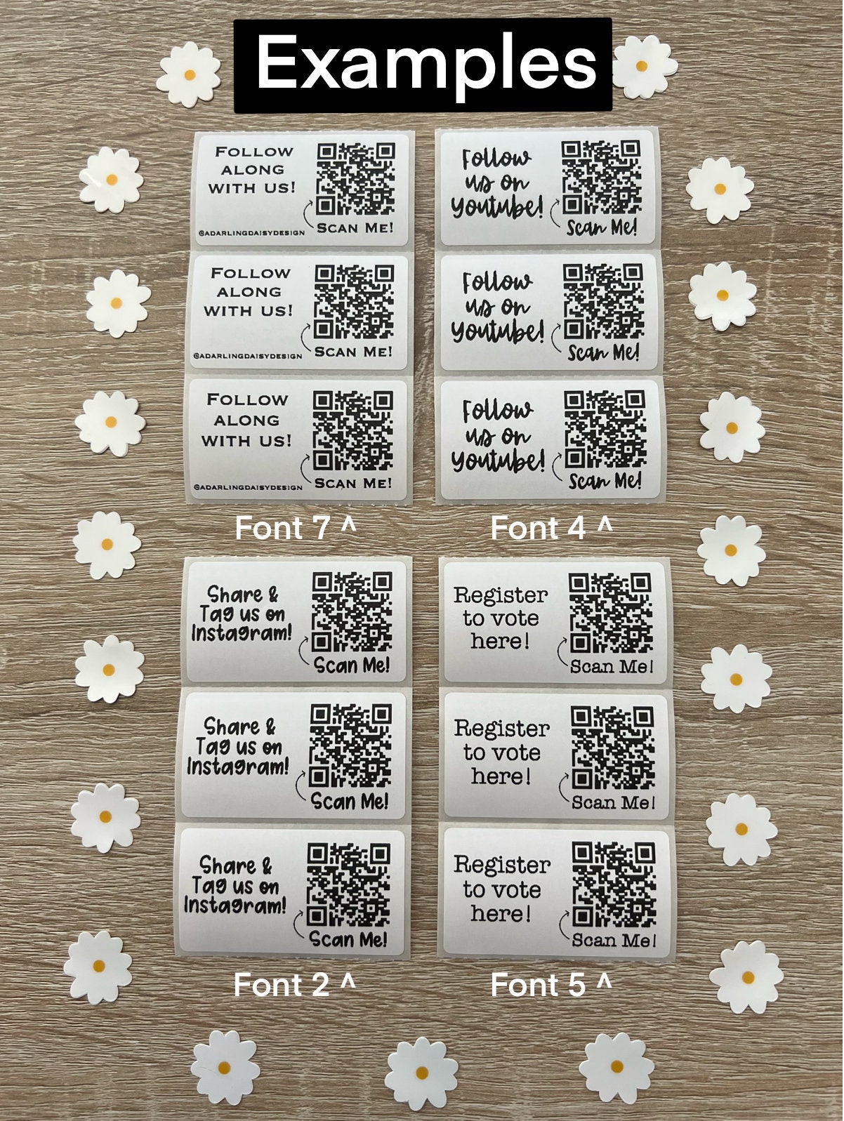 50 QR Code Stickers Custom QR Code Labels Small Business - Etsy