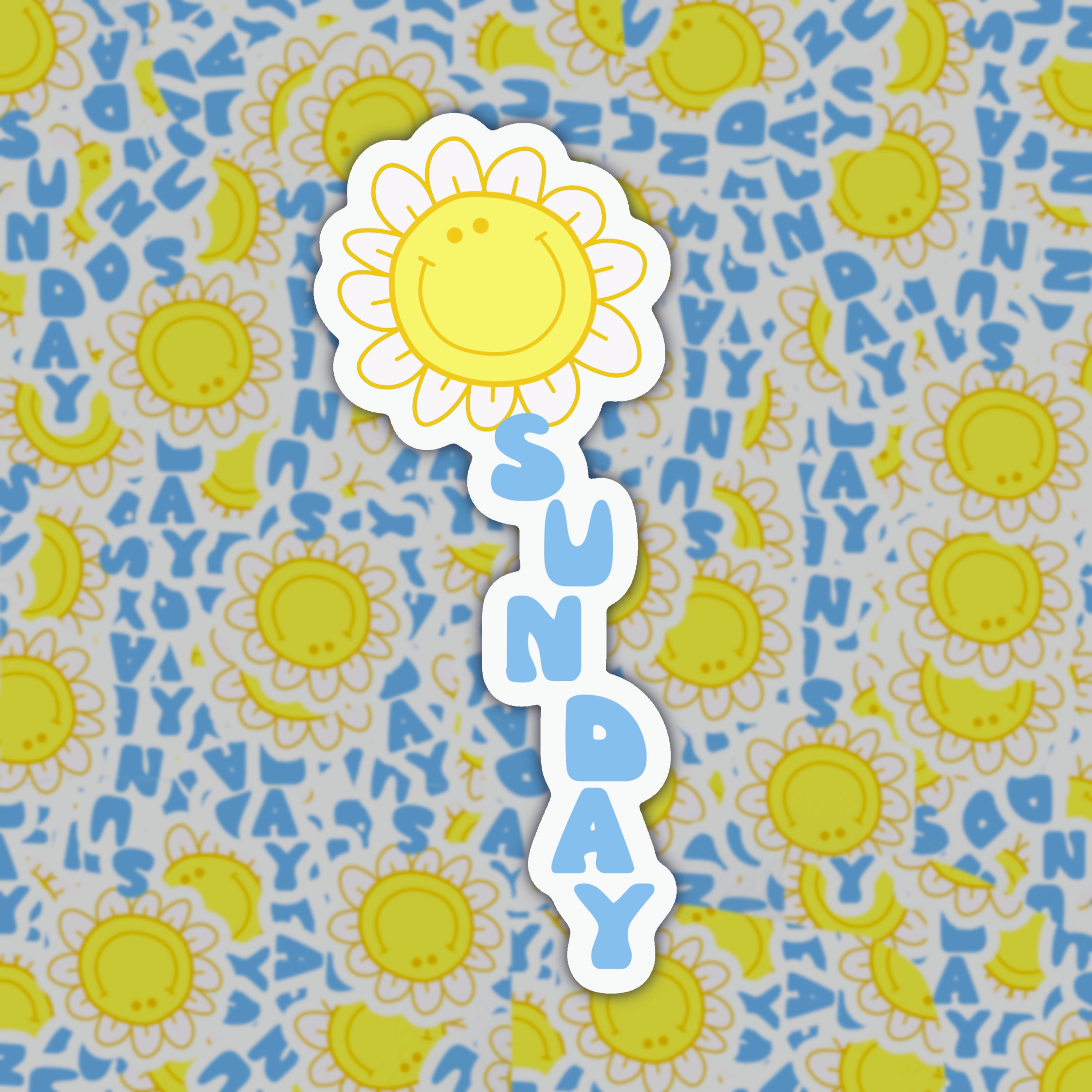 Sunday Sticker Smiley Face Daisy Decal Daisy Smiley Face - Etsy UK