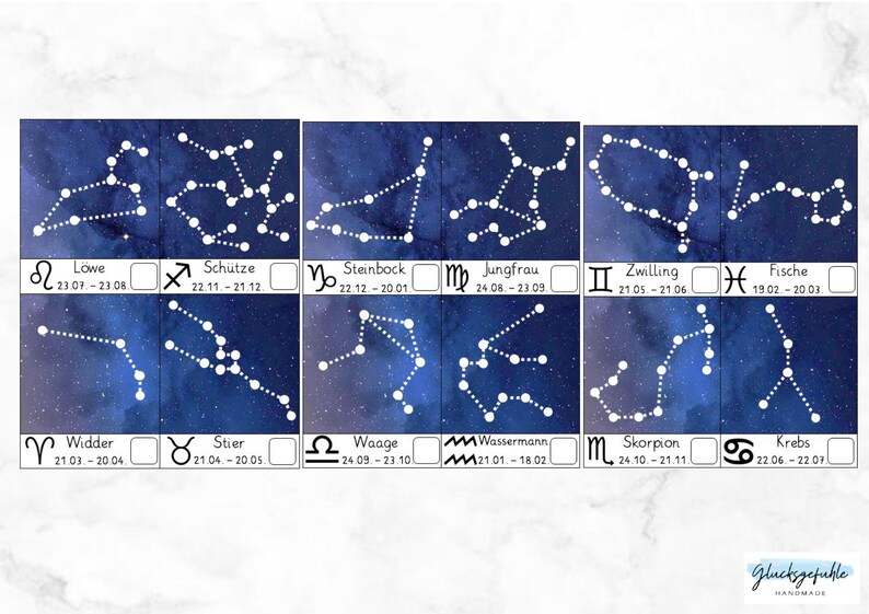 PDF Zodiac Sign, PDF Zodiac Sign, English & German, Homeschooling ...