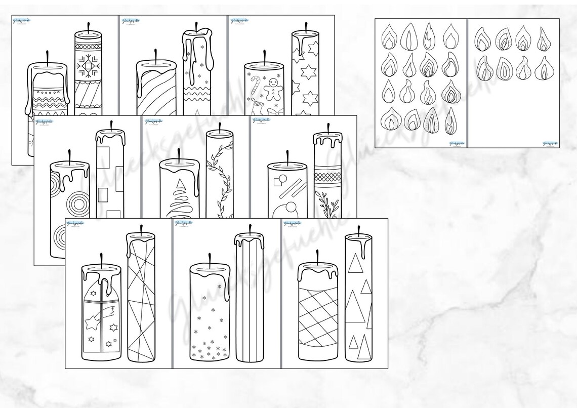 PDF Christmas Window Pictures, Candles, Printable Candle Christmas - Etsy