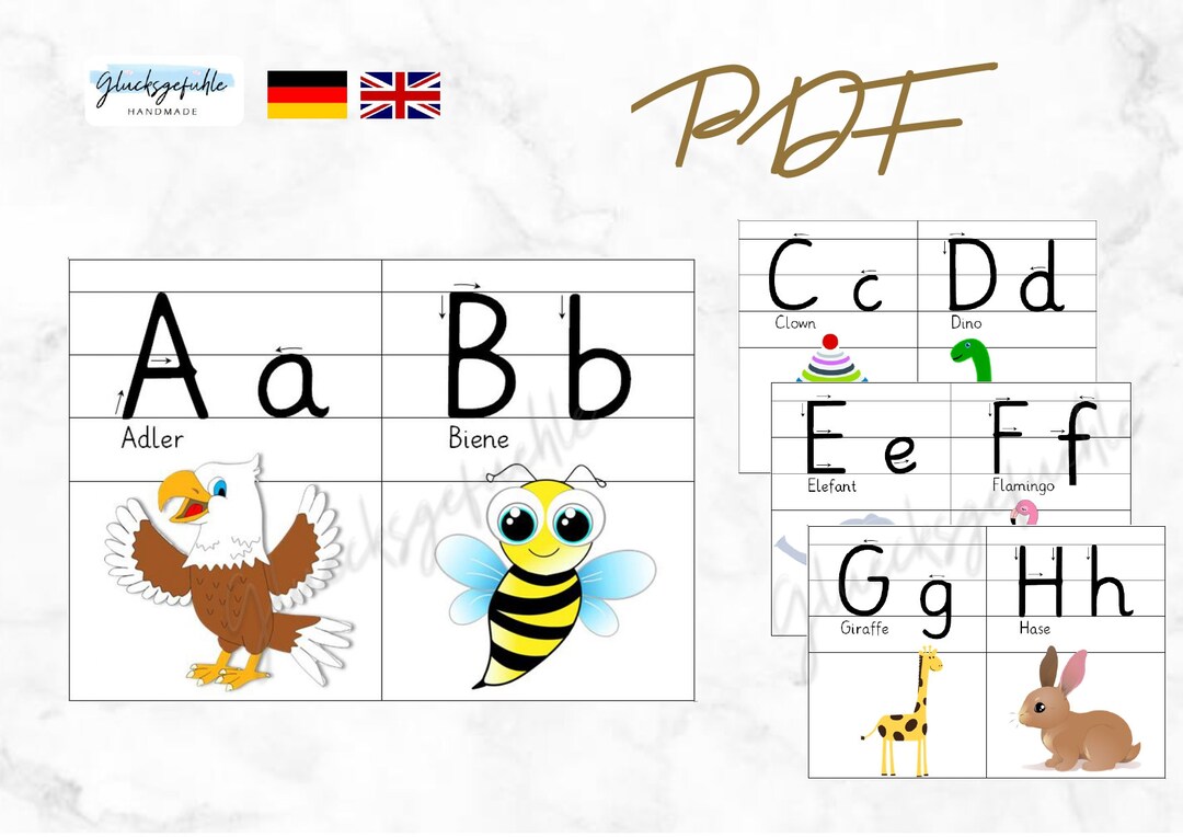 PDF Initials Poster, Initials, Table, Animals - Etsy