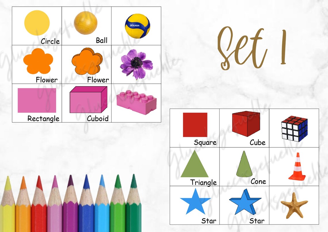 PDF Shapes and Colors Memory Game, According to Montessori, Educational ...