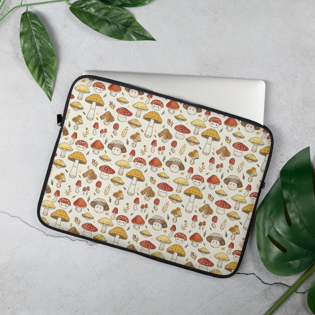 Cute Mushroom Laptop Sleeve | Water-resistant and Padded | 13” & 15 ...