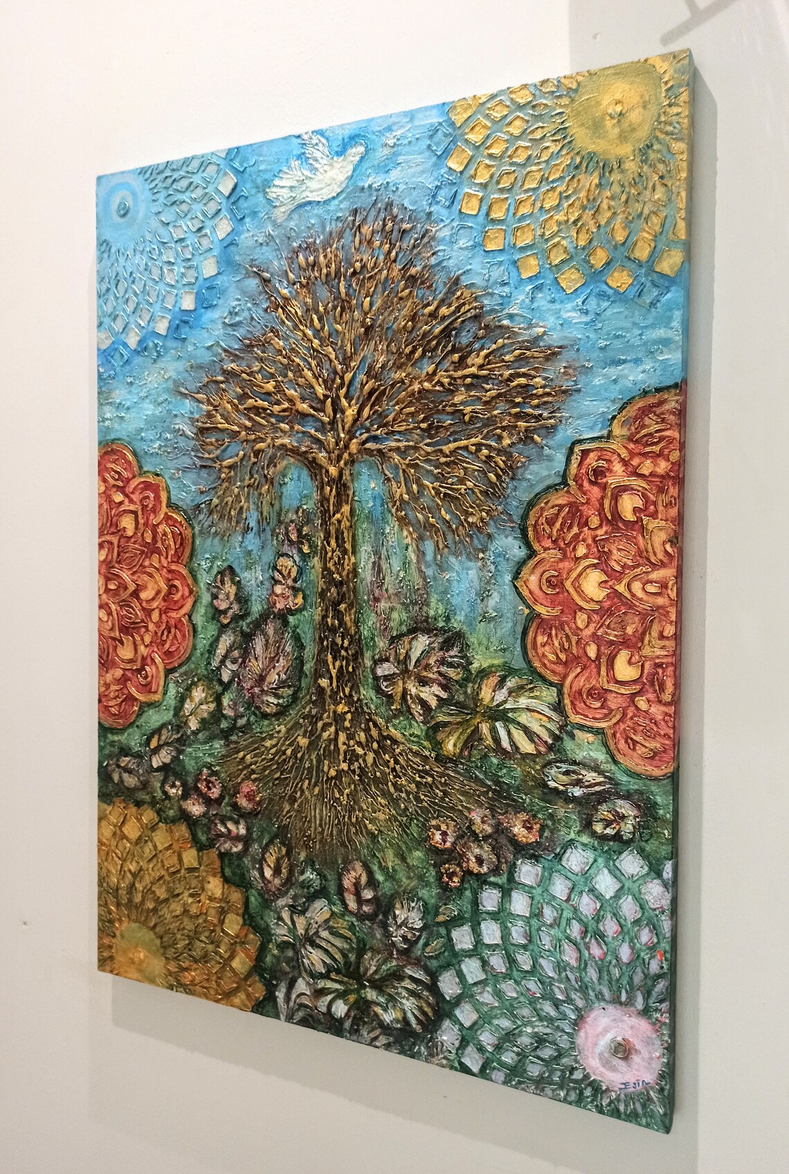 Tree of Life Textured Acrylic Painting on Canvas Original - Etsy