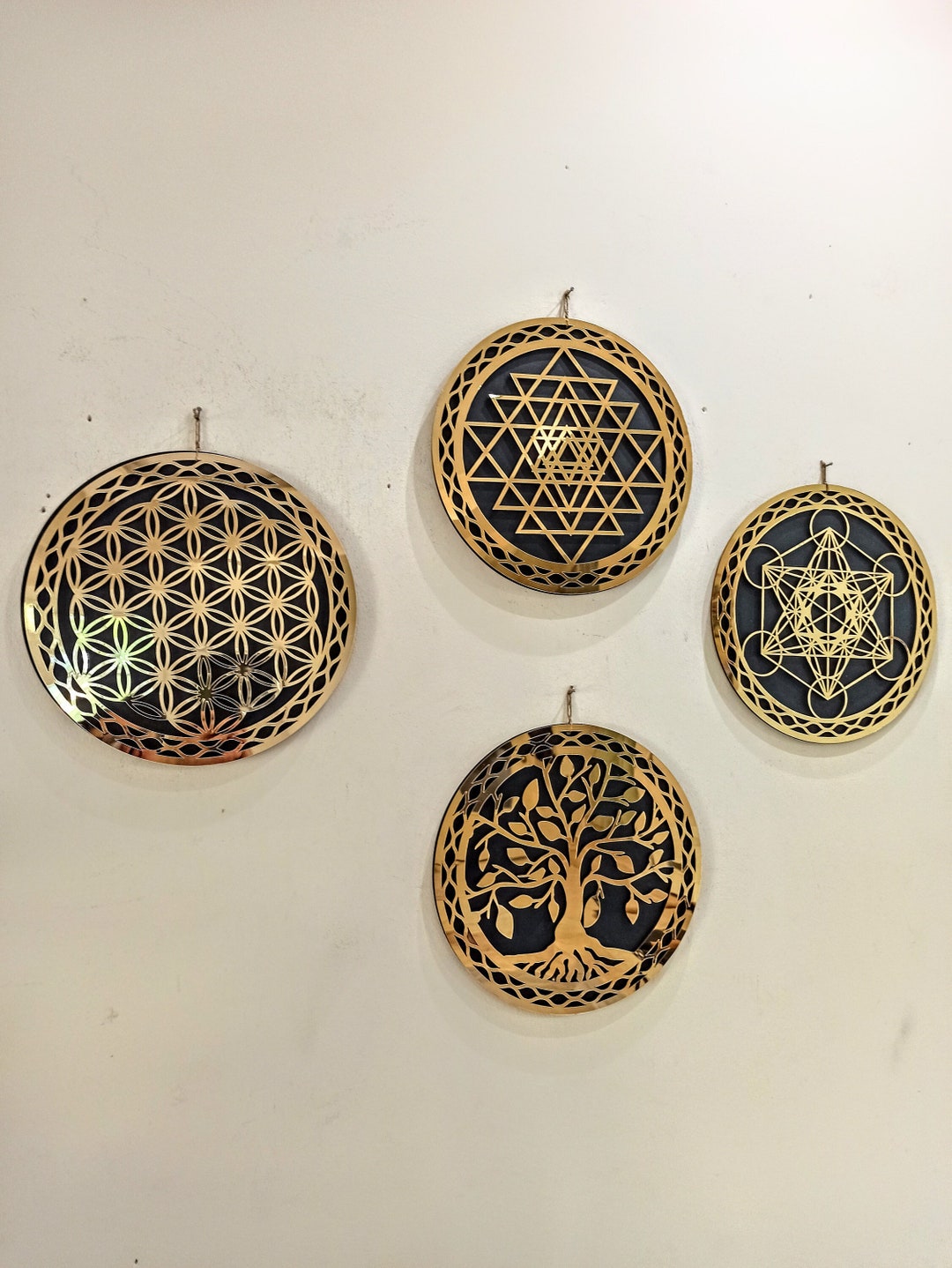 Sacred Geometry Wall Art, Wooden Wall Art, Tree of Life Metatron Sri ...