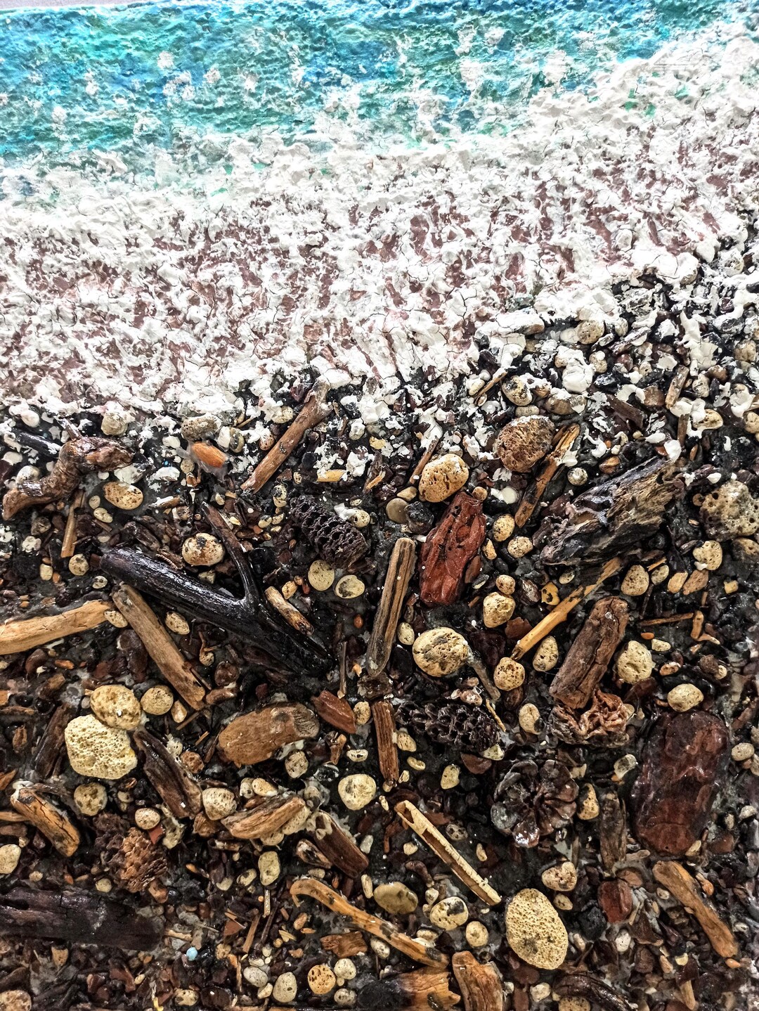 Handmade Beach Texture Wall Art - Coastal Inspired Mixed Media Artwork ...