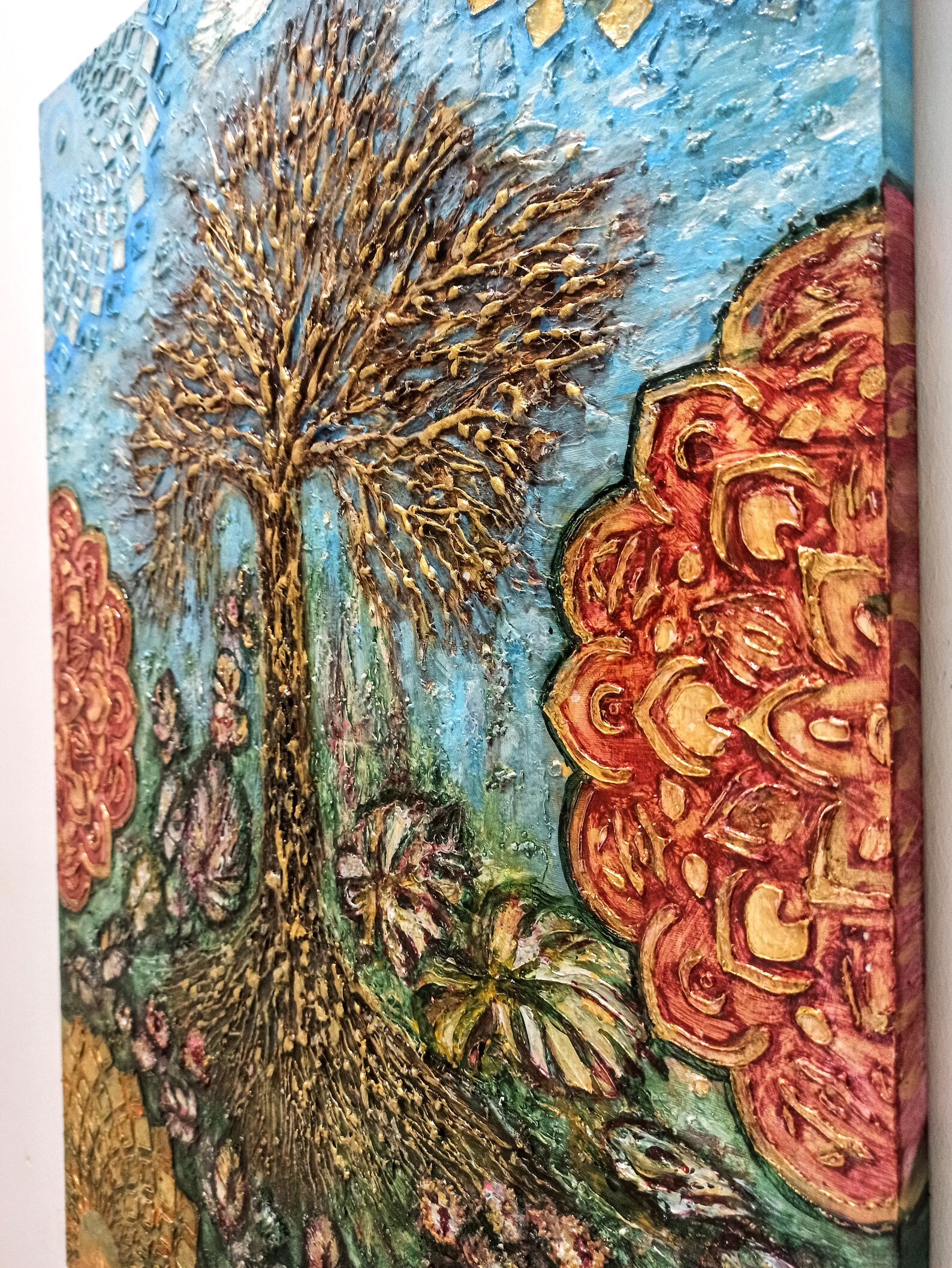 Tree of Life Textured Acrylic Painting on Canvas Original - Etsy
