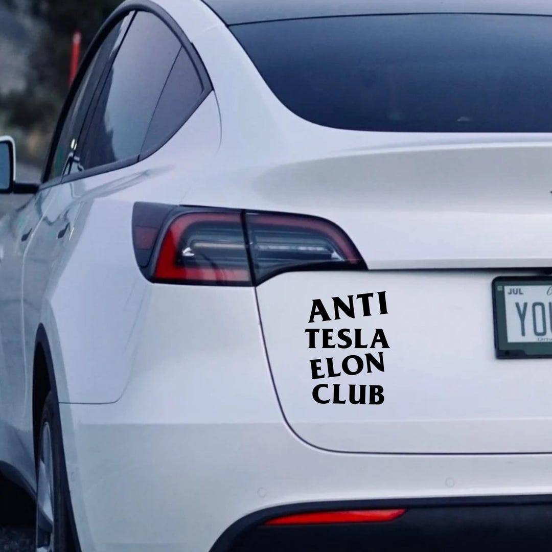 Anti-tesla Elon Club Car Sticker: 8 Color Options (digital Download) - Etsy