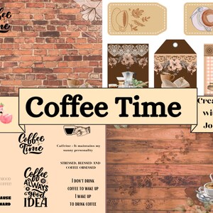 Coffee Time Printable, Coffee Journal Papers, Coffee Scrapbook, Coffee ...
