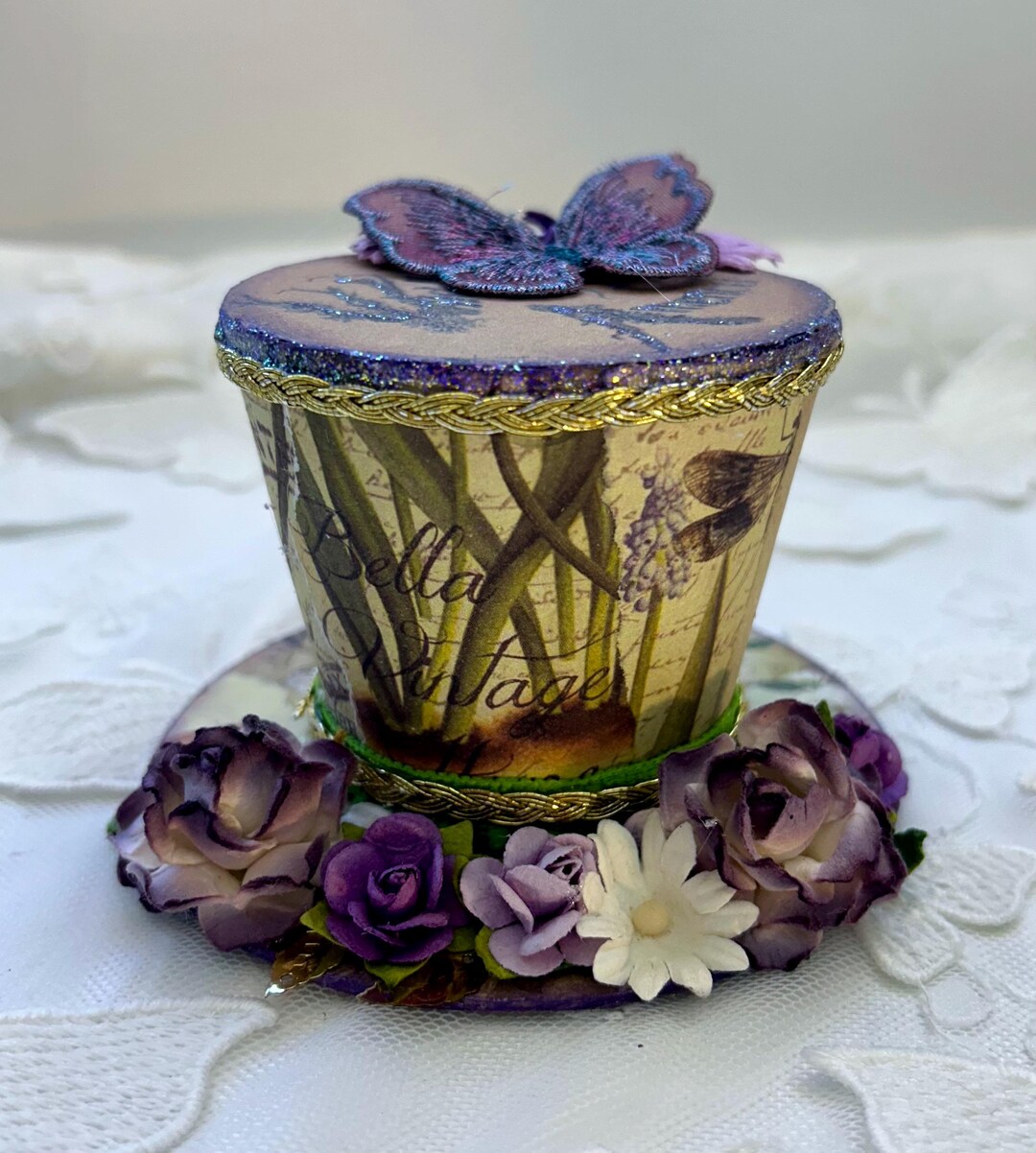 Top Hat Gift Box, Top Hat Keepsake Box, Decorative Top Hat Box, Mini ...