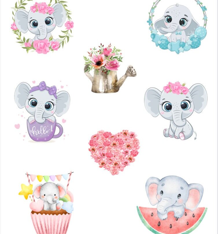 Elephant Digital Kit Cute Elephant Printables Elephant - Etsy