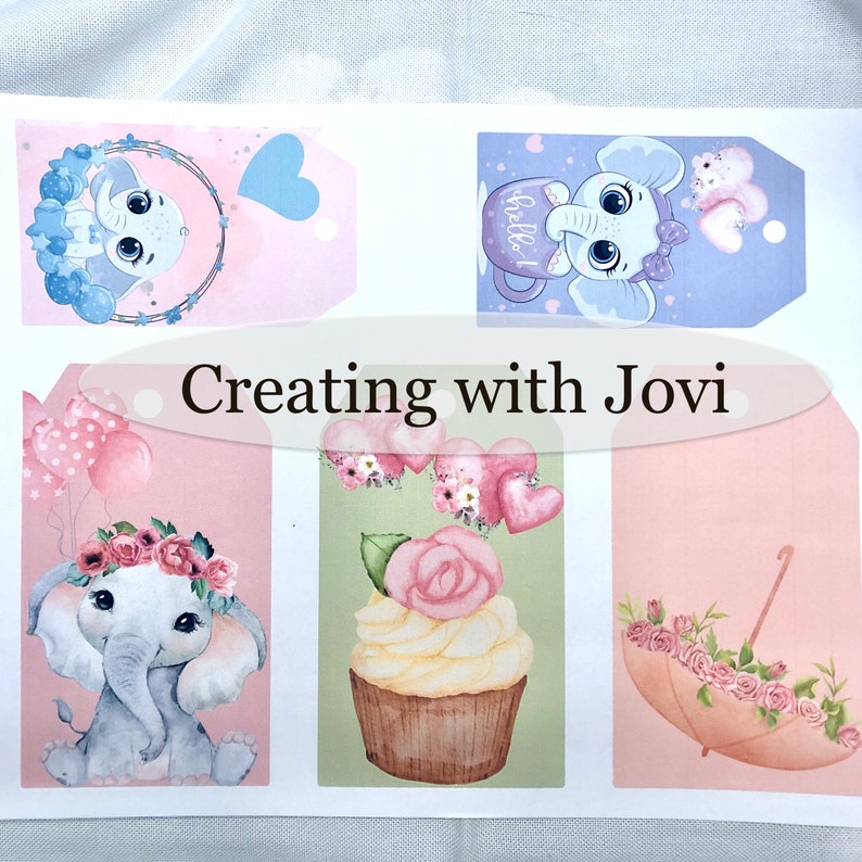 Elephant Digital Kit, Cute Elephant Printables, Elephant Digital ...