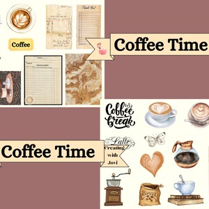 Coffee Time Printable, Coffee Journal Papers, Coffee Scrapbook, Coffee ...