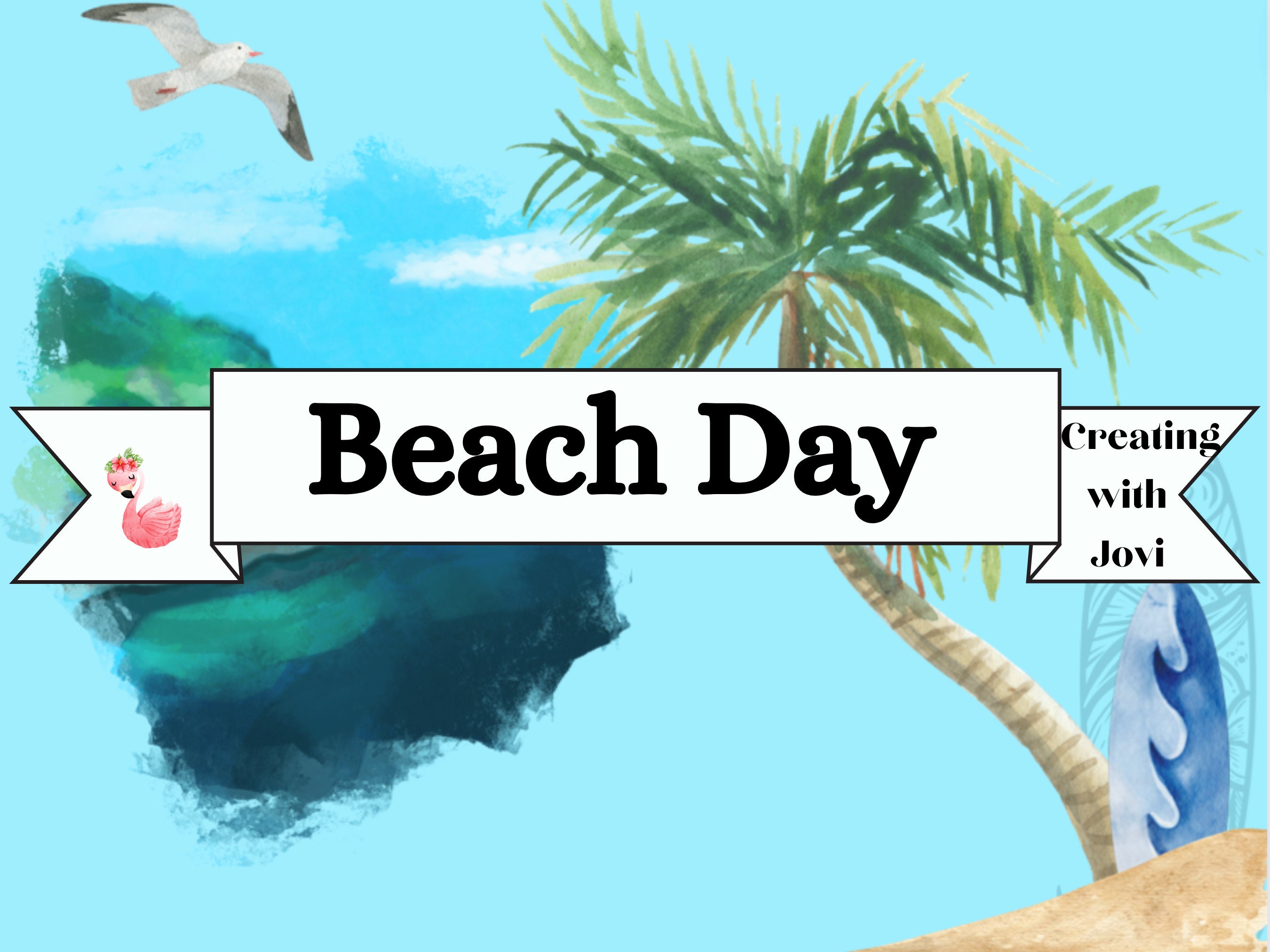 Beach Junk Journal Kit Retro Beach Day Journal Kit Day at - Etsy