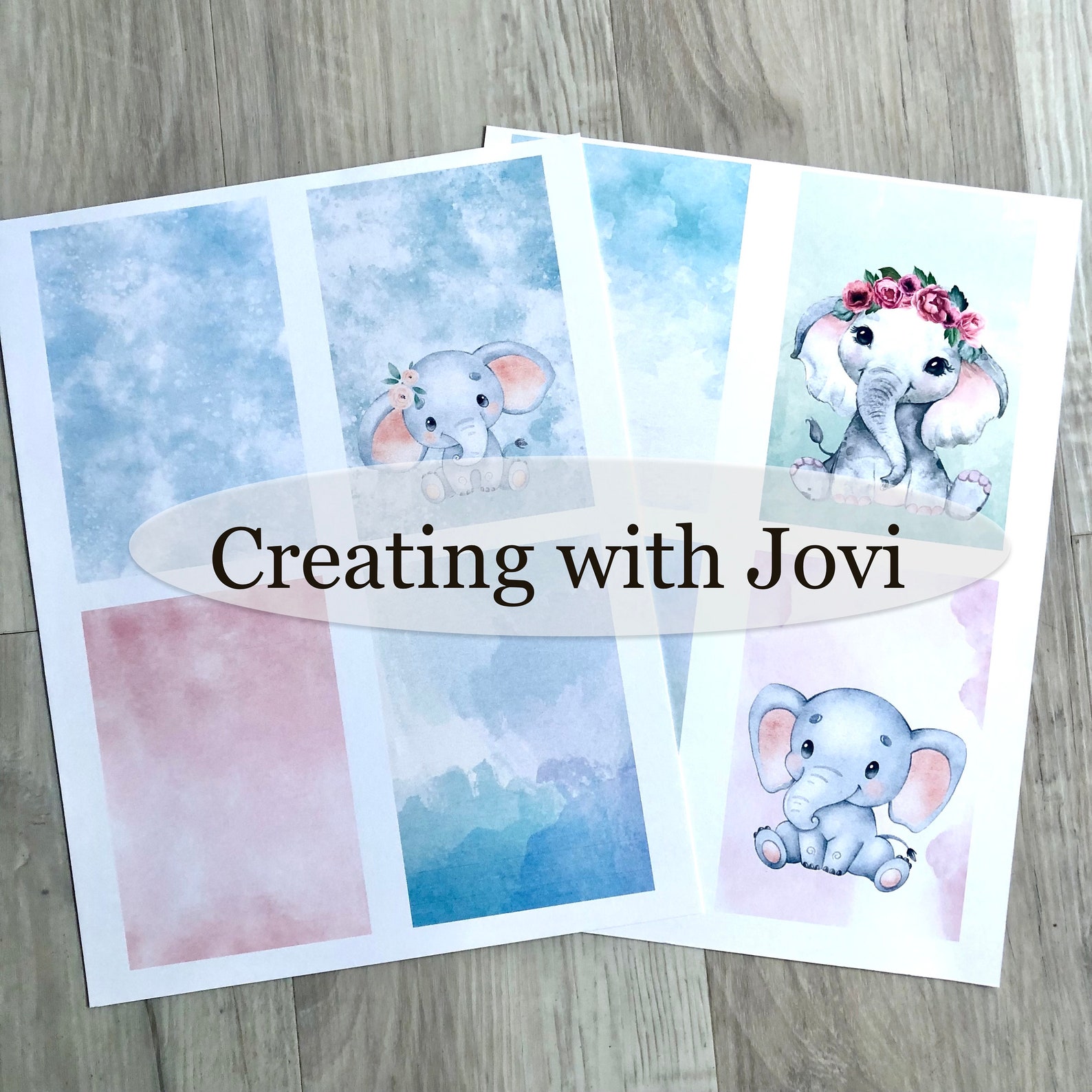 Elephant Digital Kit, Cute Elephant Printables, Elephant Digital ...