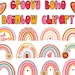 Groovy Boho Rainbow | Retro Rainbow | Groovy Rainbow | Retro Clipart ...
