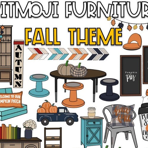Bitmoji Decor Clipart Fall Theme Bitmoji Digital Classroom - Etsy
