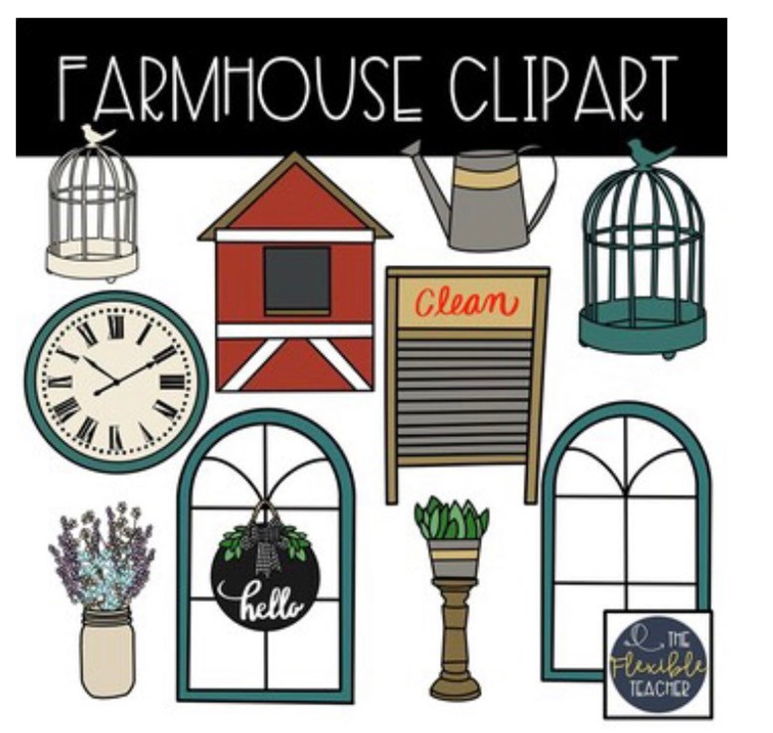 Farmhouse Decor Farmhouse Clip Art Bitmoji Decor - Etsy