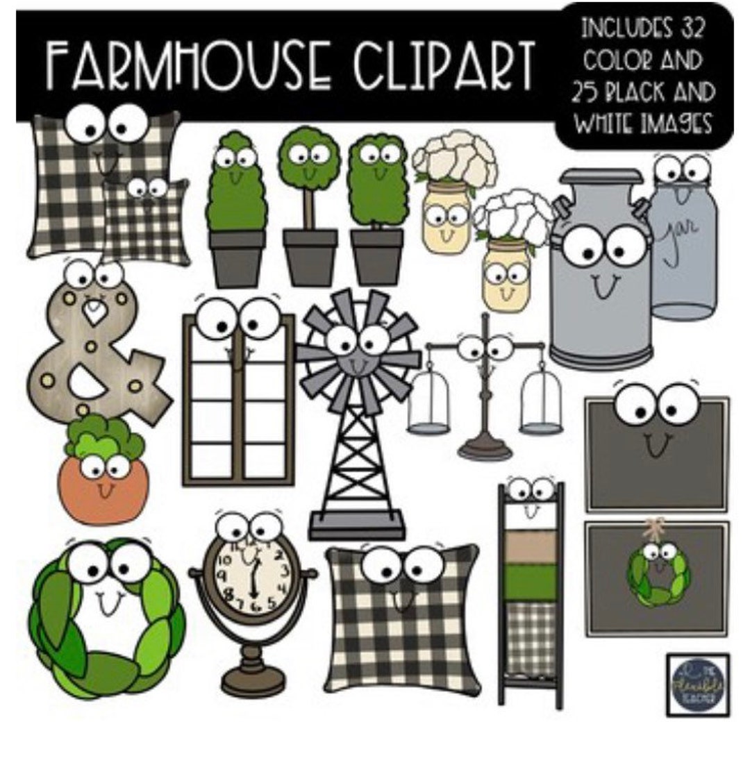 Farmhouse Clipart | Bitmoji Classroom | Farmhouse Decor - Etsy