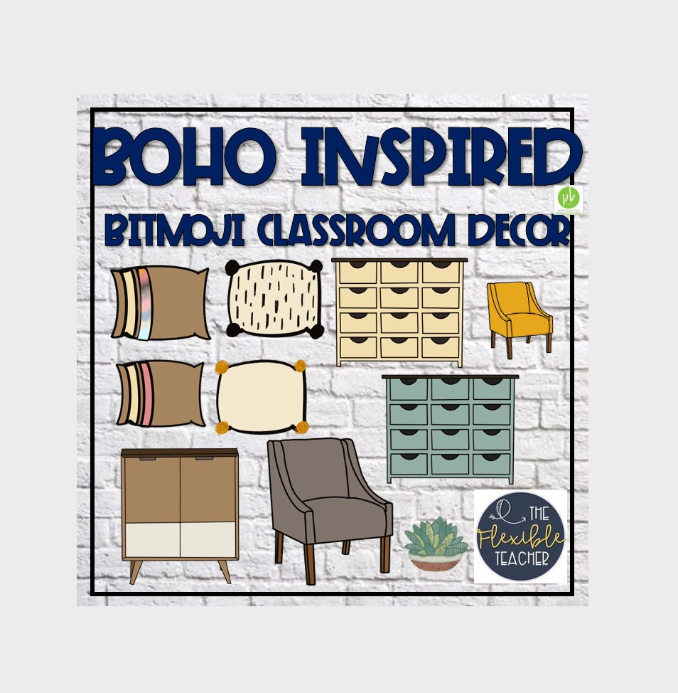Boho Decor Clipart Boho Furniture Clipart Bitmoji Clipart Digital ...