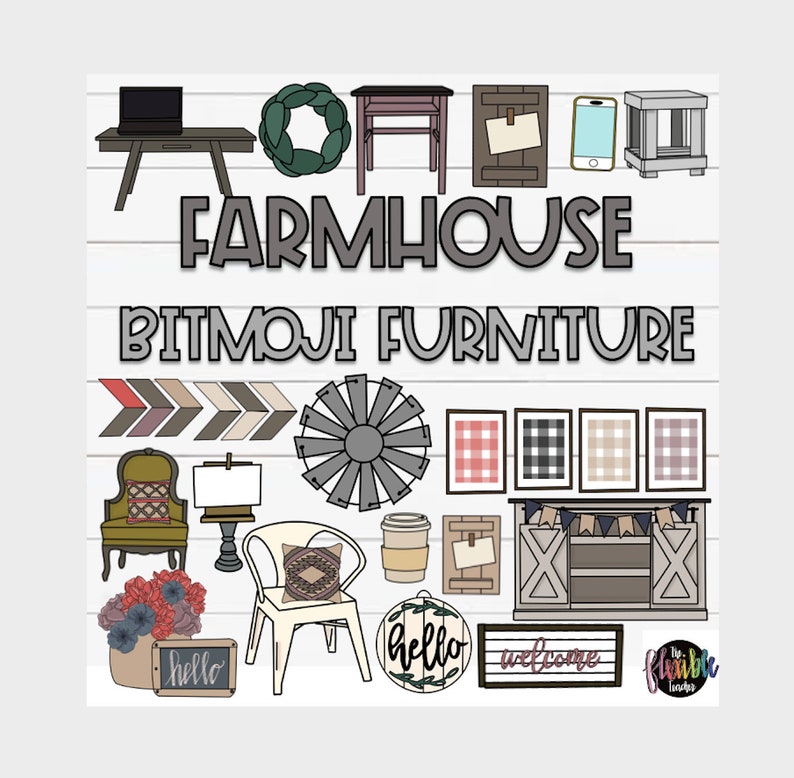 Farmhouse Bitmoji Classroom Decor | Bitmoji Business or Classroom - Etsy