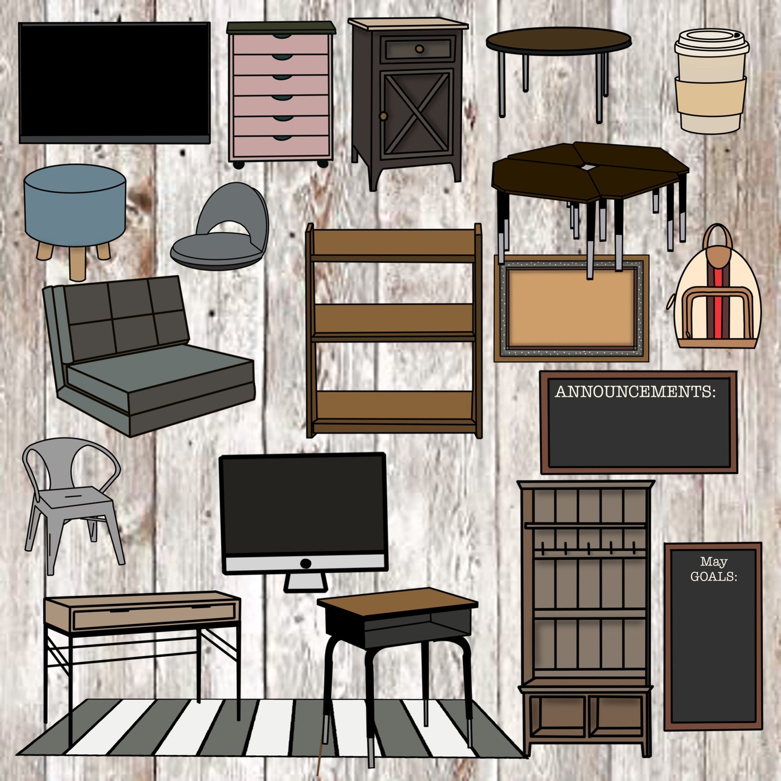 Bitmoji Decor | May Bitmoji Decor | Spring Decor | Digital Classroom - Etsy