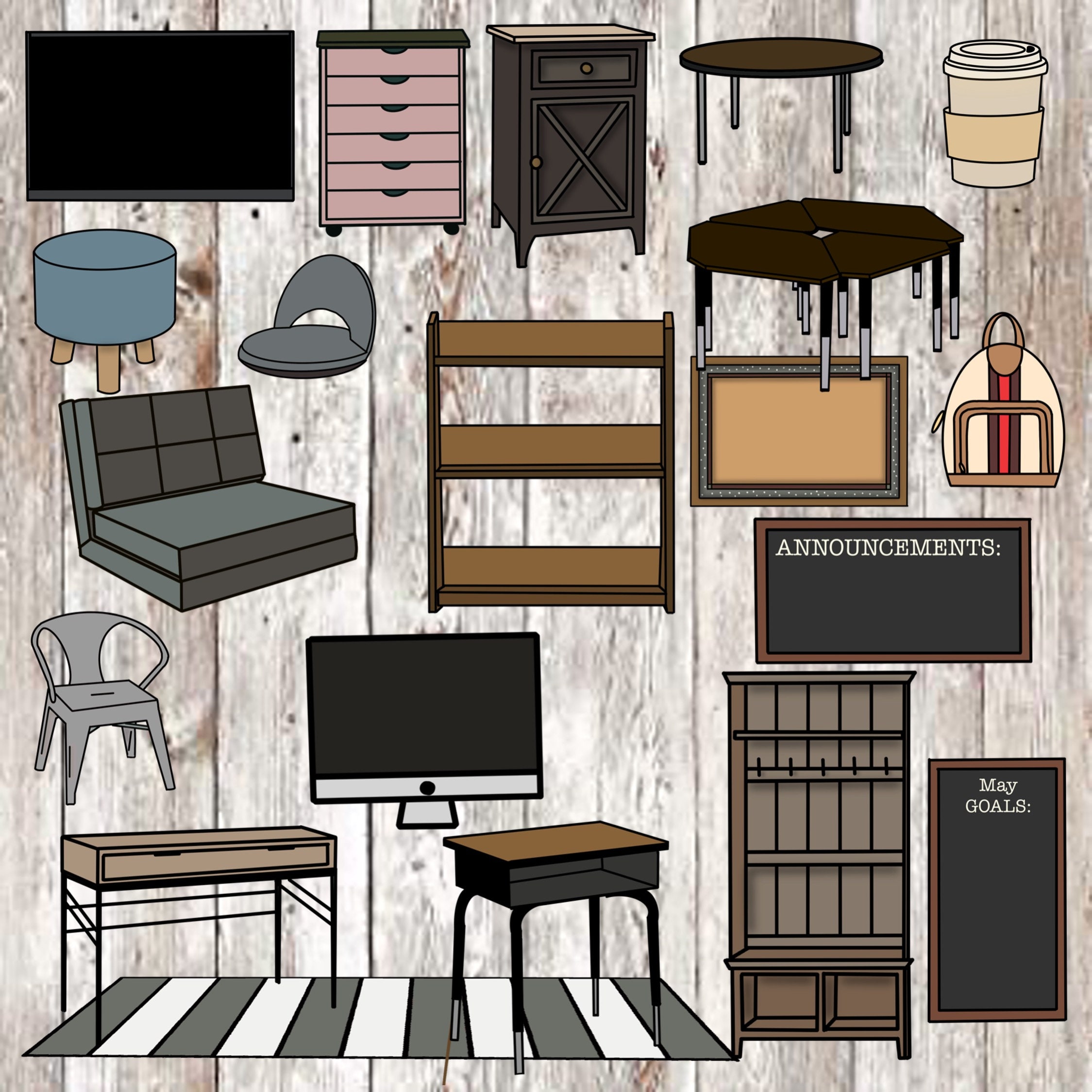 Bitmoji Decor | May Bitmoji Decor | Spring Decor | Digital Classroom - Etsy