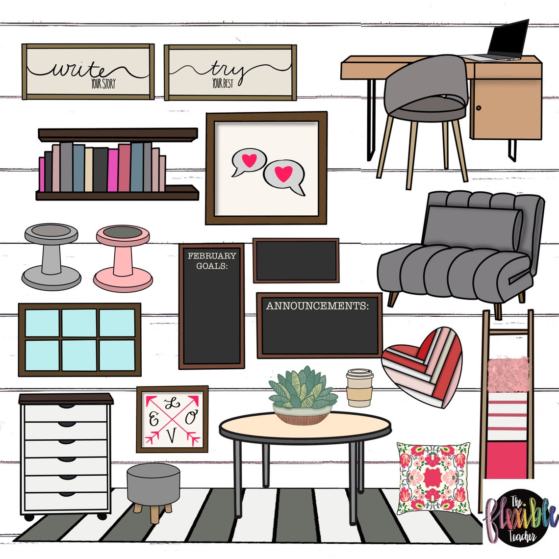 Bitmoji Decor February Bitmoji Decor Valentines Digital | Etsy