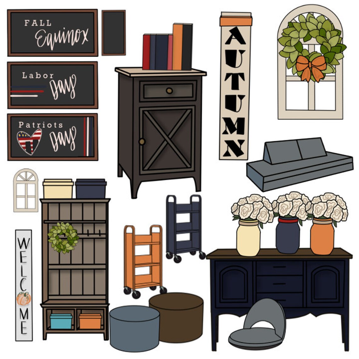Bitmoji Decor Clipart | Fall Theme Bitmoji | Digital Classroom ...