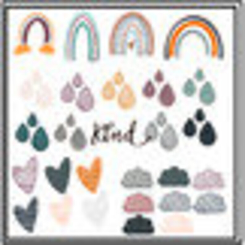 Boho Rainbow | Clouds and Drops | Fun Boho Images - Etsy