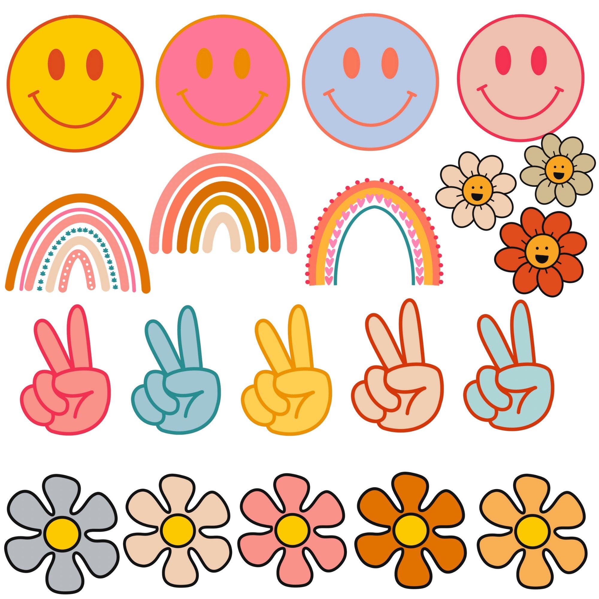 Groovy Boho Rainbow | Retro Rainbow | Groovy Rainbow | Retro Clipart ... Groovy Boho Rainbow | Retro Rainbow | Groovy Rainbow | Retro Clipart ...