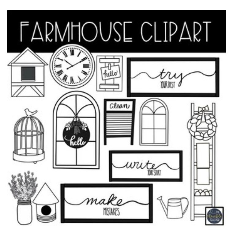 Farmhouse Decor | Farmhouse Clip Art | Bitmoji Decor - Etsy