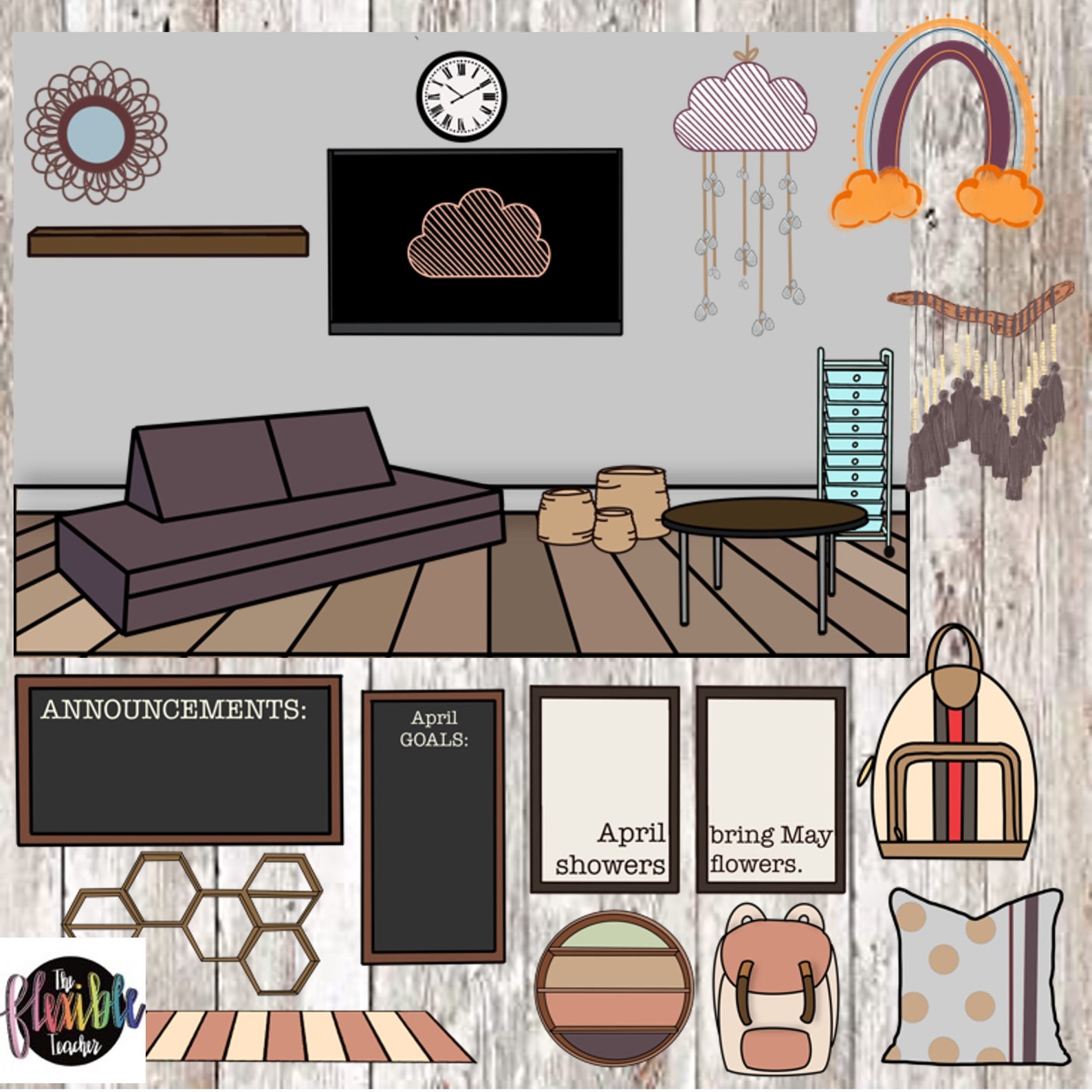 Bitmoji Decor | April Bitmoji Decor | Spring Decor | Digital Classroom ...