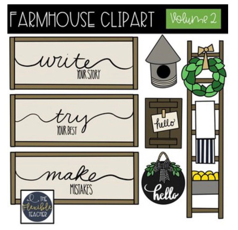 Farmhouse Decor | Farmhouse Clip Art | Bitmoji Decor - Etsy